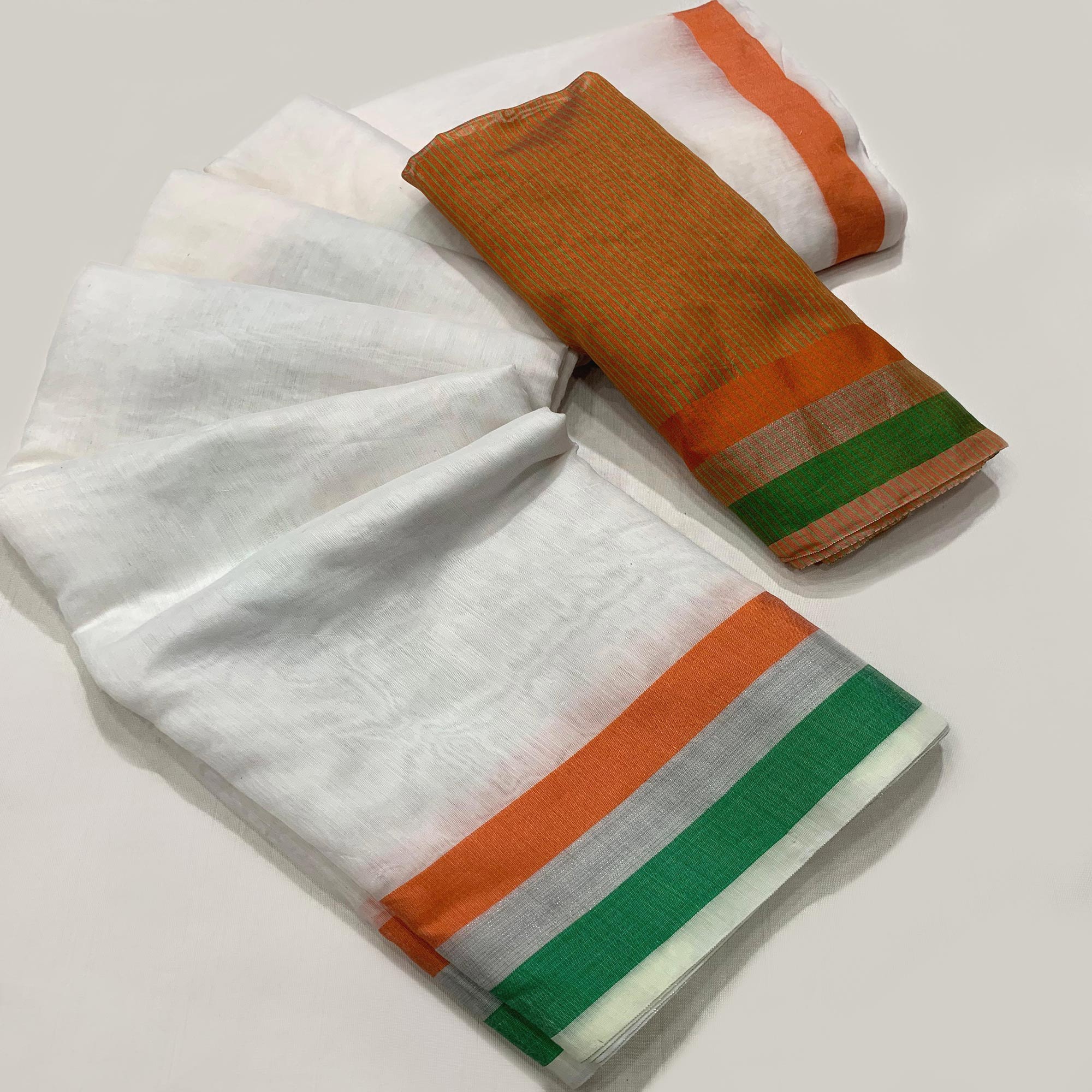 White Woven Zari Work Chanderi Saree